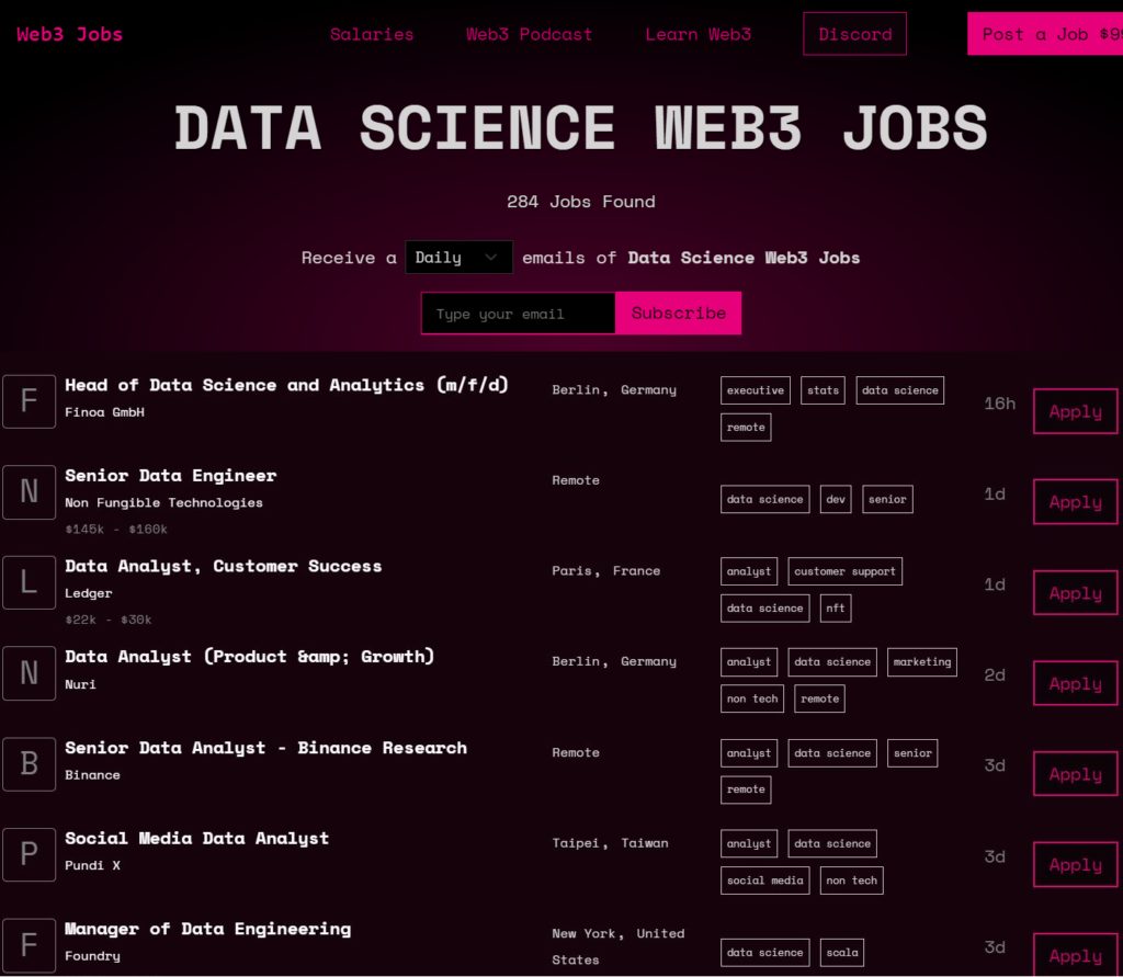 Web 3 and Data Science: A Quick Start Guide